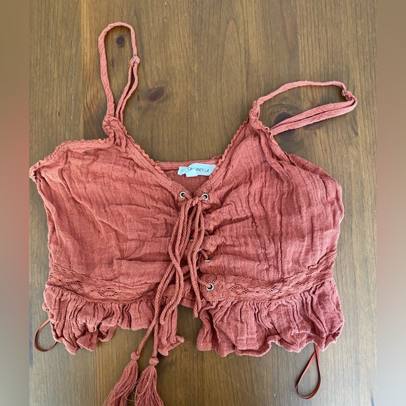 Cotton Candy | Tops | Rust Cotton Candy La Crop Top | Poshmark